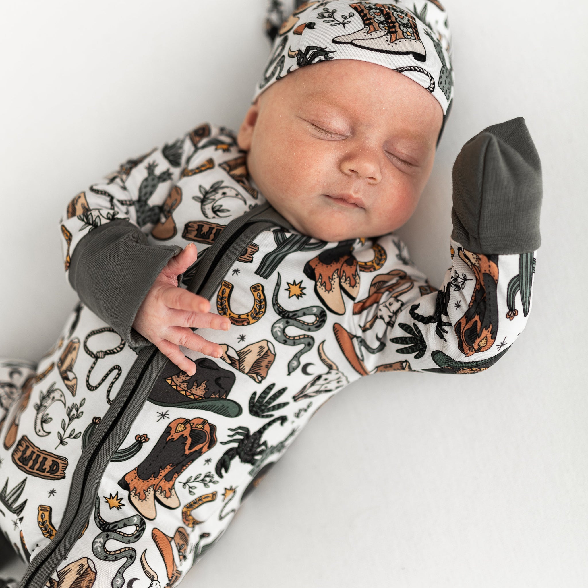 Wild West 2 Way Zip Sleepsuit | Bamboo Romper