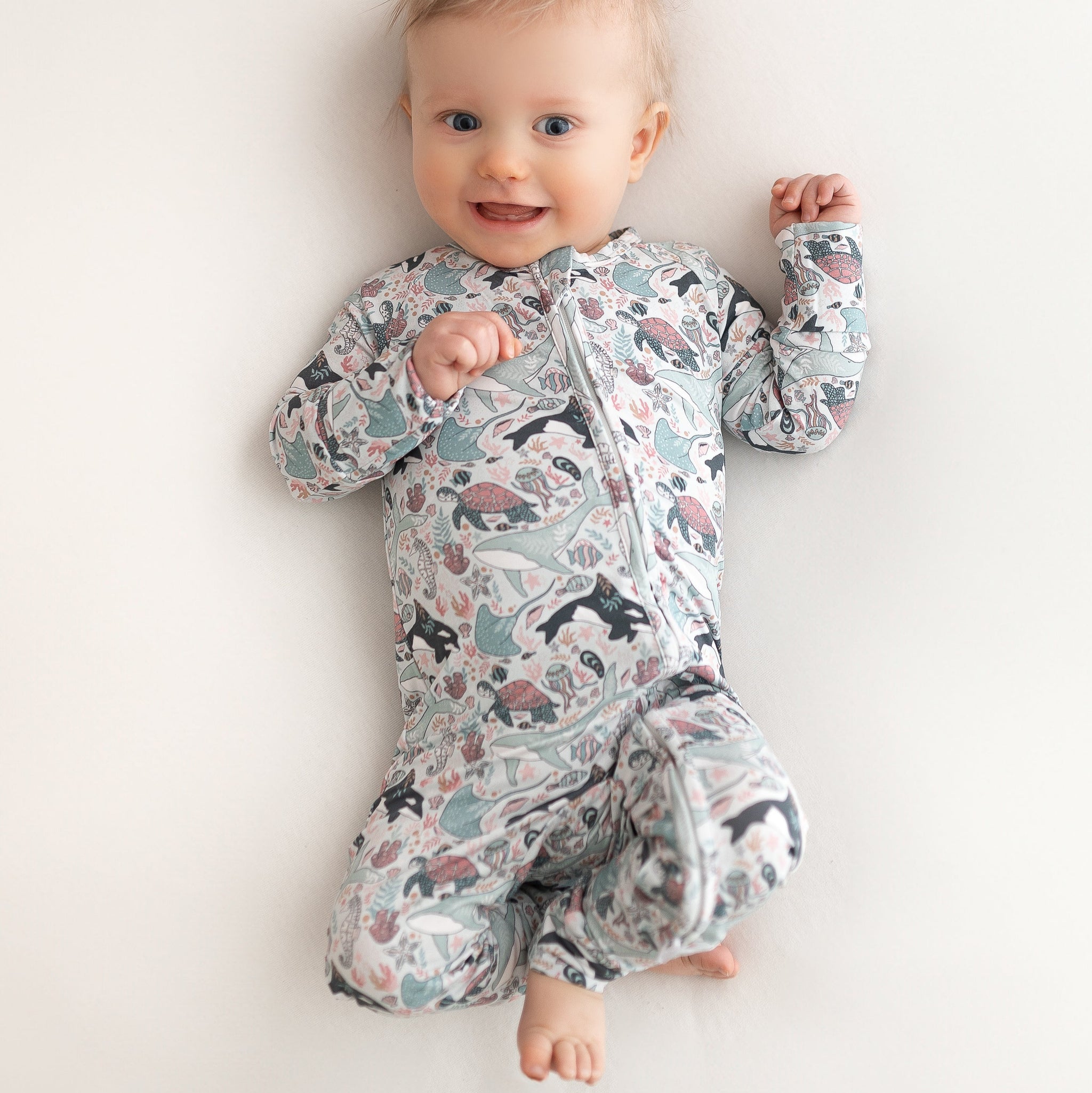 Ocean Parade 2 Way Zip Sleepsuit | Bamboo Romper