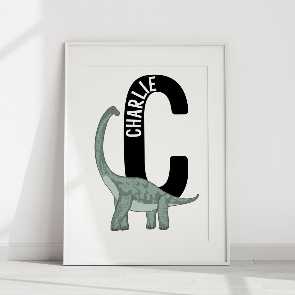 Personalised Initial Dinosaur Print - Brachiosaurus